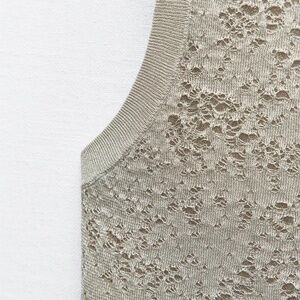 Zara | Tops | Zara Jacquard Knit Metallic Thread Top | Poshmark